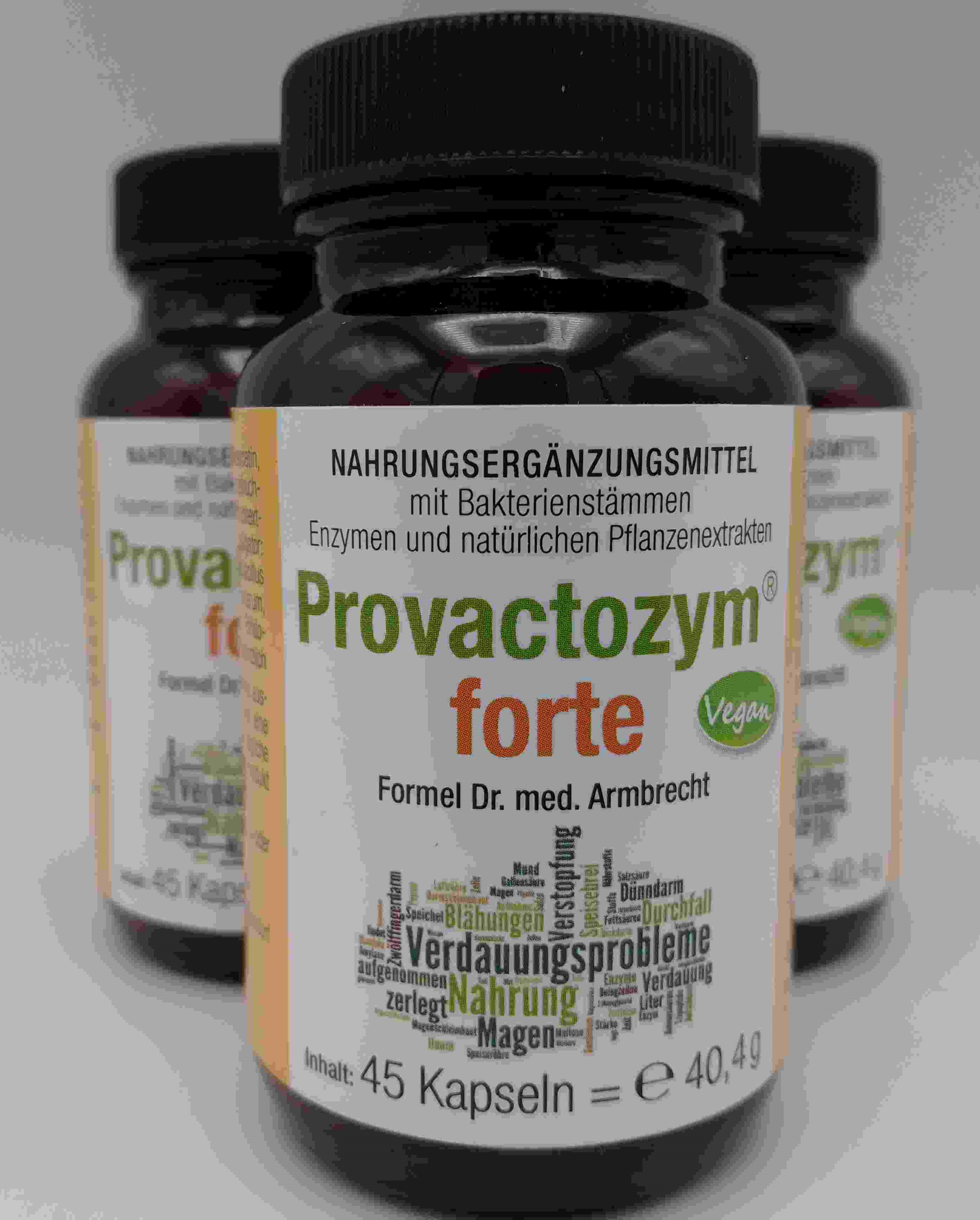 Provactozym® forte 45 Kapseln - Bakterienstämme, Enzyme und pflanzliche ...