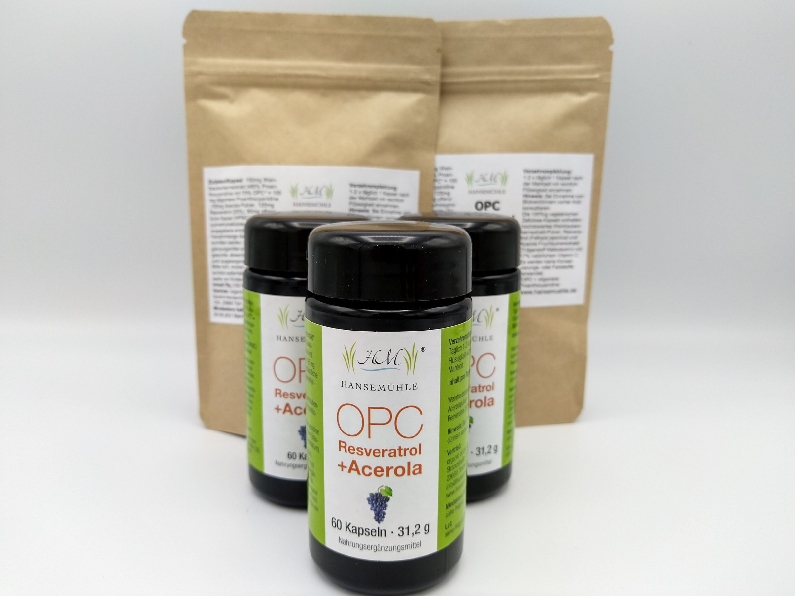 OPC + Resveratrol + Acerola in Kapseln - im Violettglas u./o. Sparpack